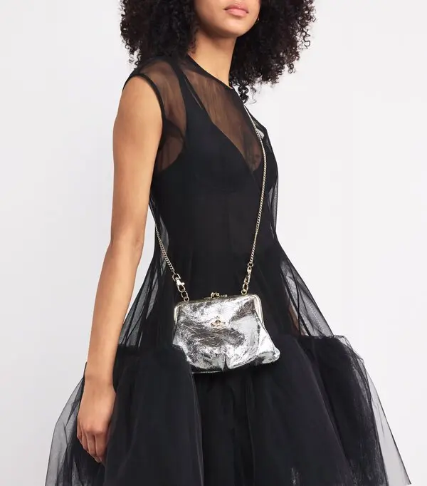 Vivienne Westwood Metallic Leather Granny Frame Shoulder Bag - Silver |  Editorialist