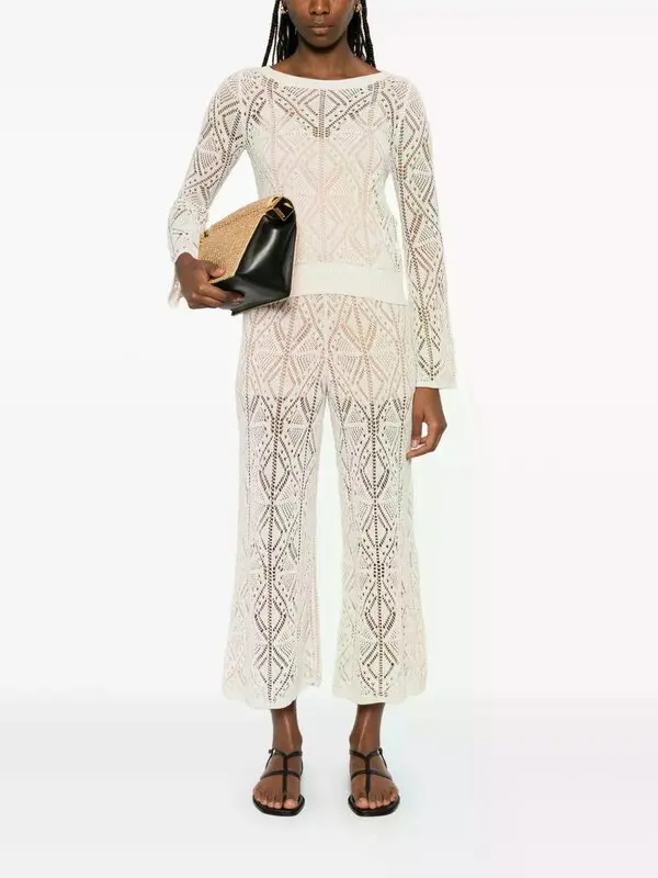 Liu Jo Crochet-knit Trousers - Neutrals