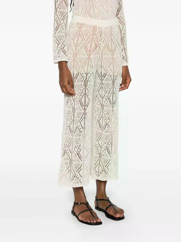 Liu Jo Crochet-knit Trousers - Neutrals