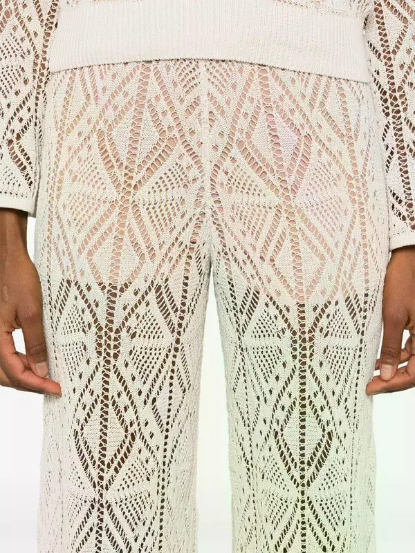 Liu Jo Crochet-knit Trousers - Neutrals