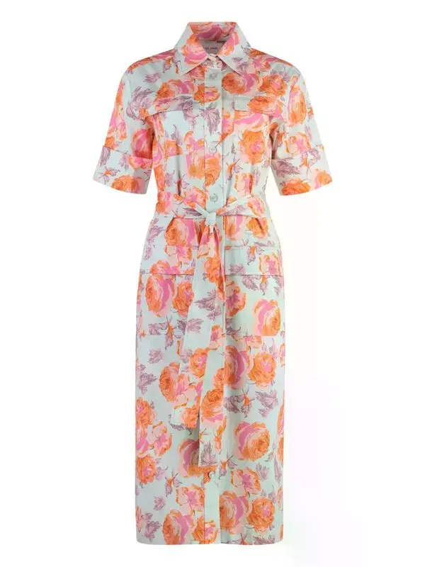 St. John Belted Shirt Dress