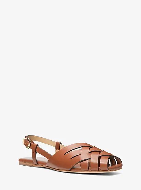 Michael Kors Irene Woven Leather Slingback Sandal