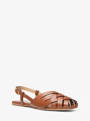 Michael Kors Irene Woven Leather Slingback Sandal