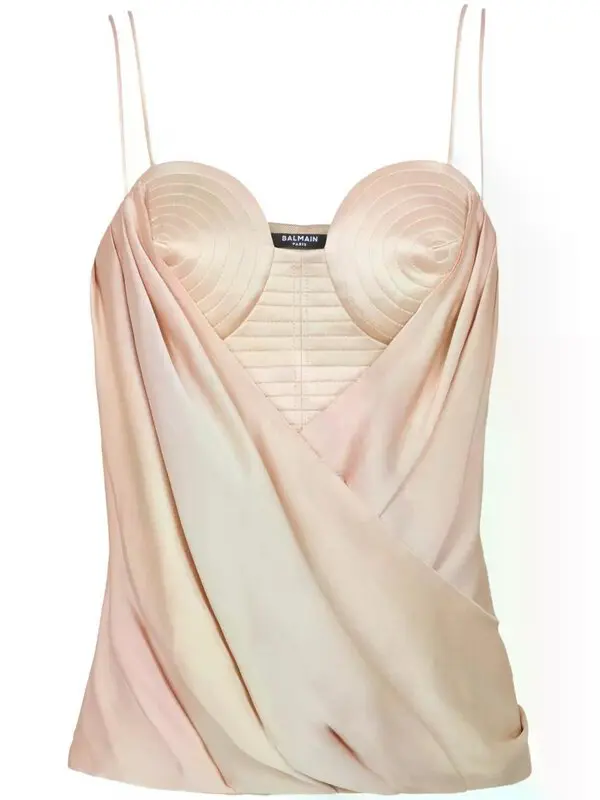 Balmain Draped Tank Top - Pink