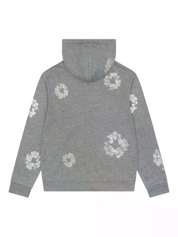 DENIM TEARS Swarovski Wreath Zip Hoodie - Grey