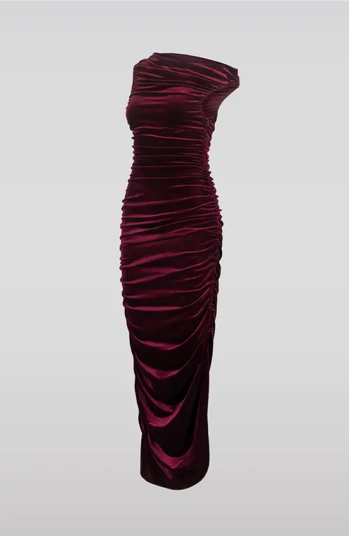 SAEMDI Draped Velvet Maxi Dress