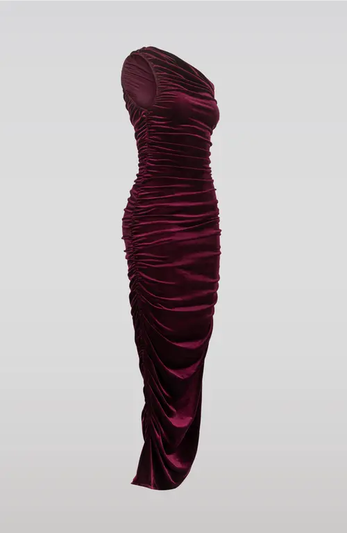 SAEMDI Draped Velvet Maxi Dress