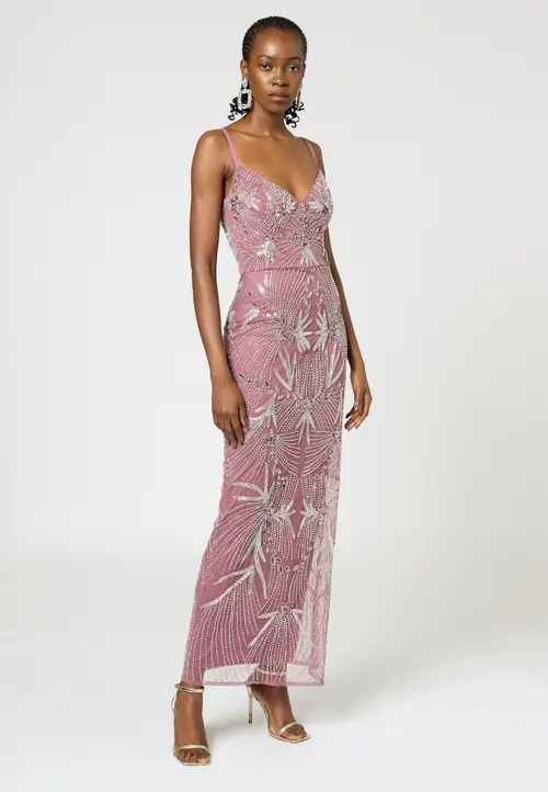 BEAUUT Occasion Embellished Beaded Evening Dress