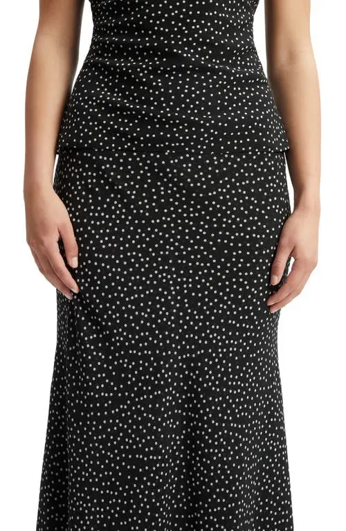 Bardot Monroe Polka Dot Maxi Skirt - Black Spot