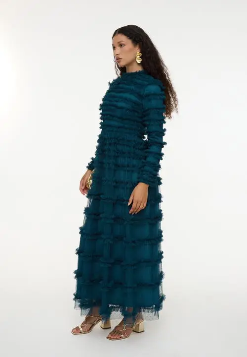 MARYISA Ruffle Maxi Dress