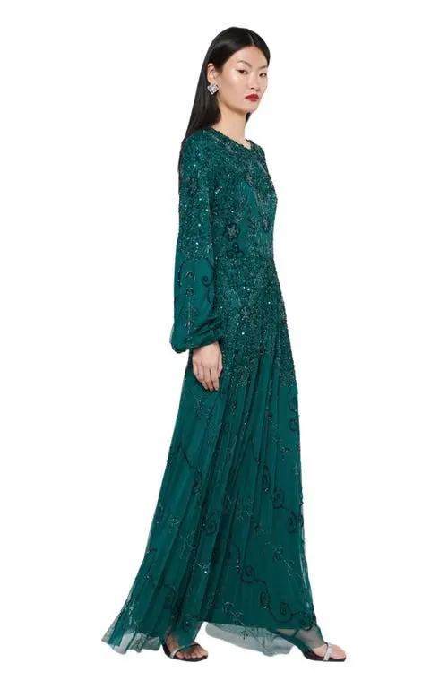 MARYISA Ruffle Maxi Dress