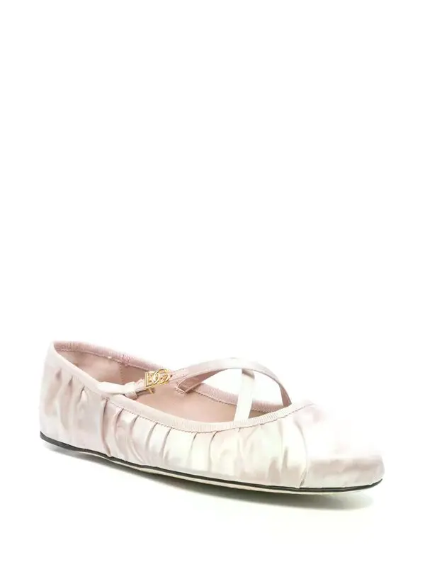 Dolce & Gabbana Logo-buckle Ballet Flats - Pink