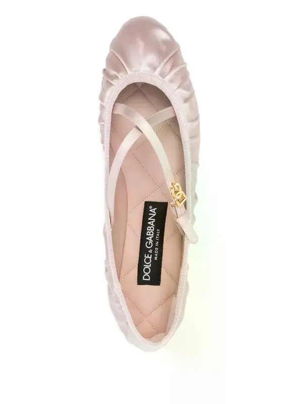 Dolce & Gabbana Logo-buckle Ballet Flats - Pink