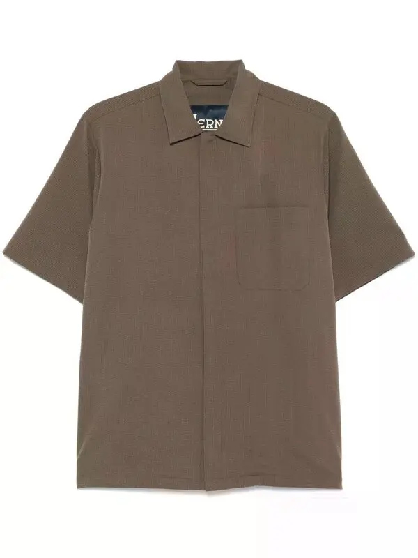 Herno Seer-crease Shirt - Brown