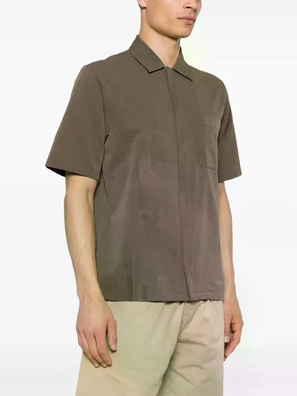 Herno Seer-crease Shirt - Brown
