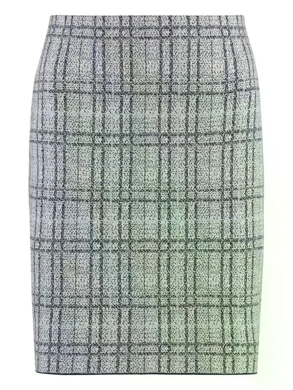 St. John Checked Pencil Skirt