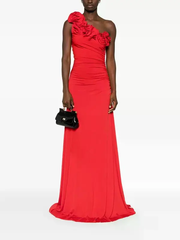 NISSA Floral-appliqué Maxi Dress