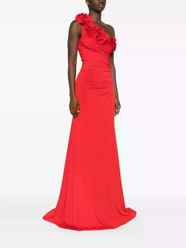 NISSA Floral-appliqué Maxi Dress