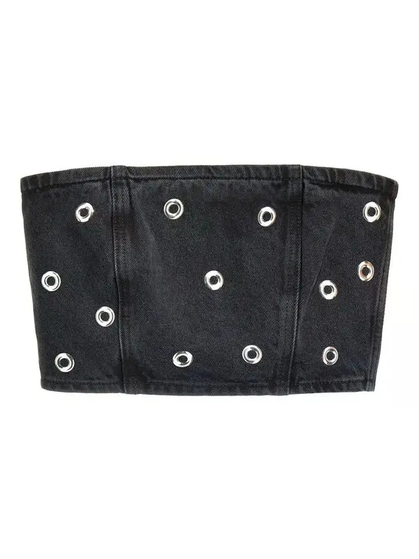 ROTATE BY BIRGER CHRISTENSEN Studded Denim Top