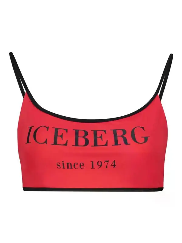 Iceberg Logo-print Bikini Top - Red