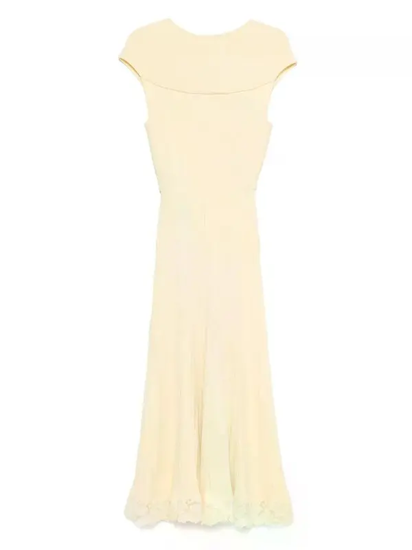 Self-Portrait Lace-Insert Knitted Midi Dress In Yellow - 63% Off |  Editorialist