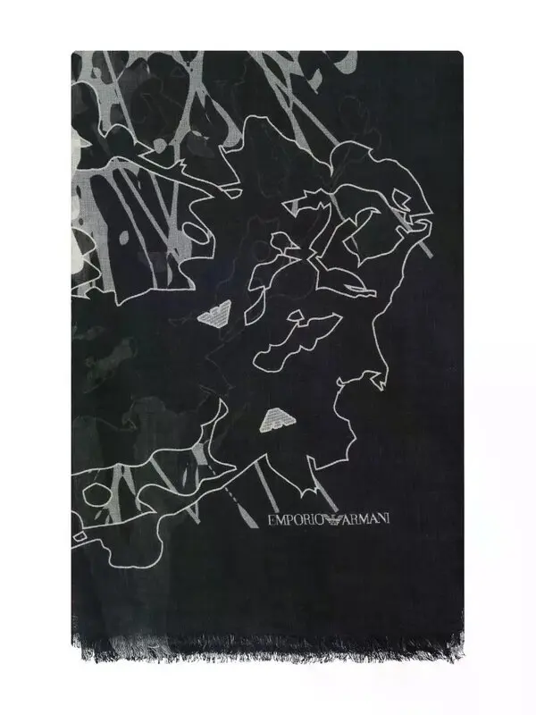 Emporio Armani Printed Scarf - Black