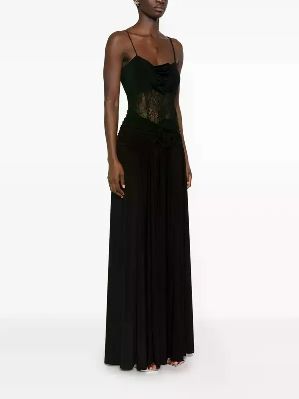 NISSA Floral-appliqué Maxi Dress