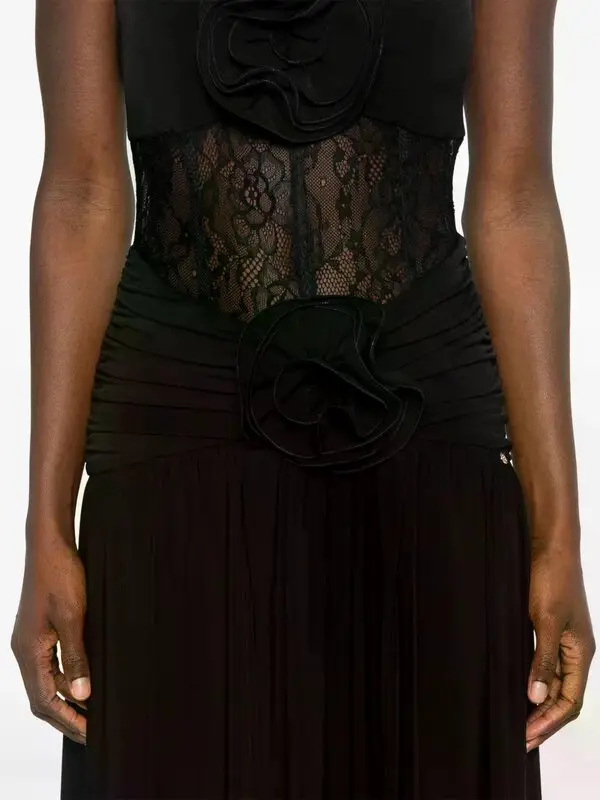 NISSA Floral-appliqué Maxi Dress