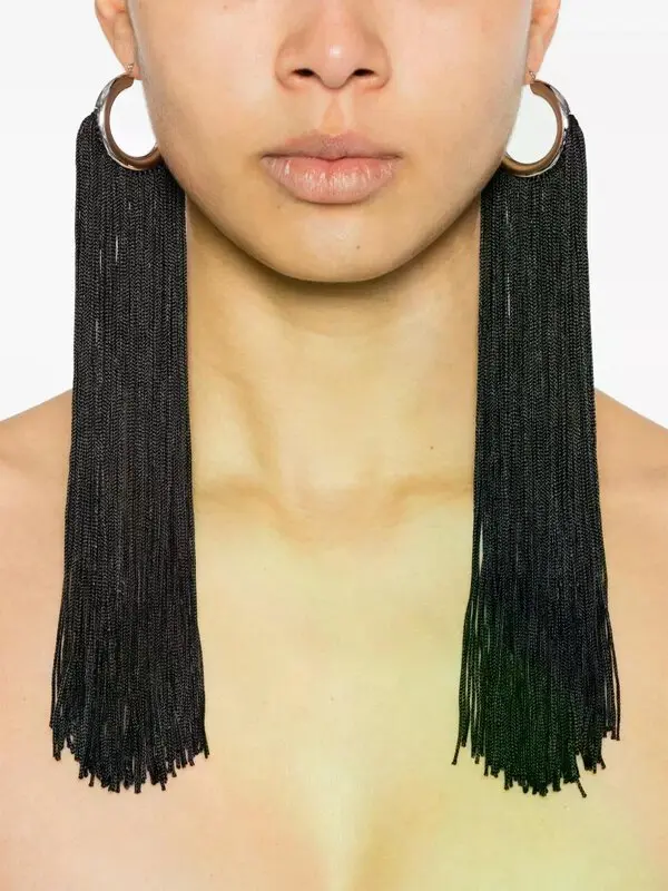 JIL SANDER Fringed Hoop Earrings