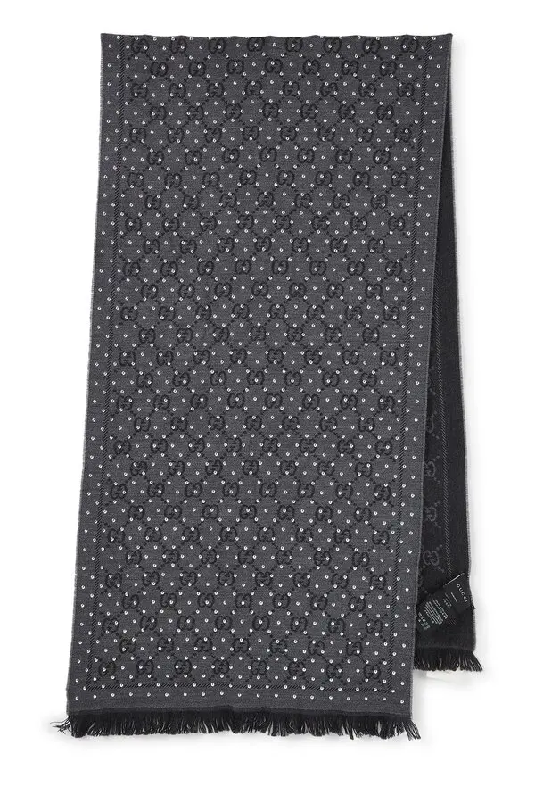 Gucci Studded Gg Wool Scarf