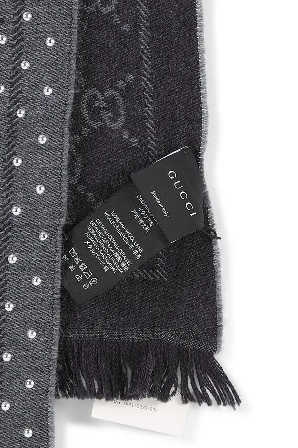 Gucci Studded Gg Wool Scarf