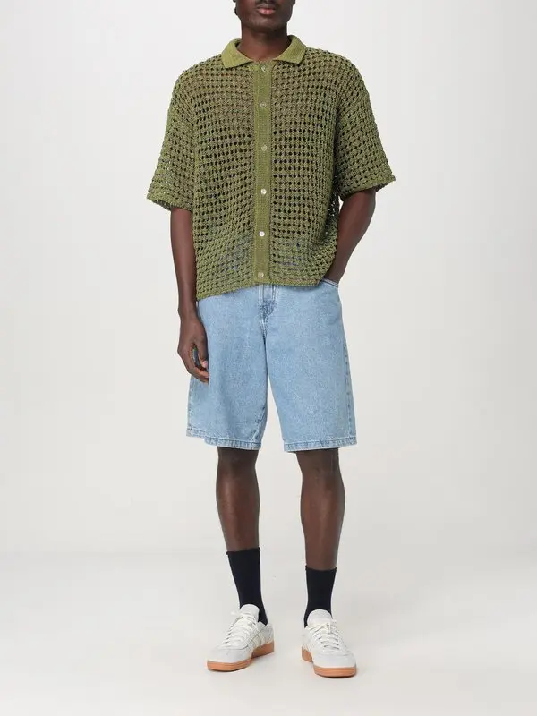 BONSAI Short Sleeve Crochet Shirt - Green