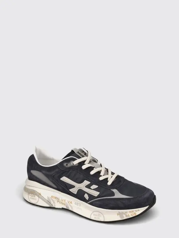 Premiata Moerund Suede And Nylon Sneakers - Blue