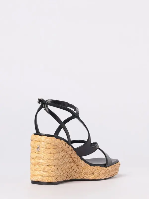 JIMMY CHOO Ayla Leather Wedge Sandals