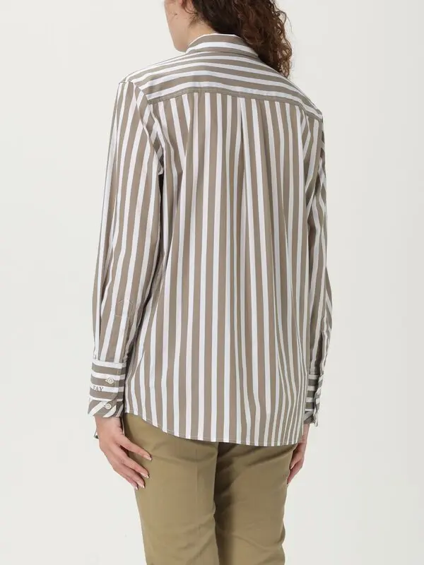 FAY Striped Button-up Shirt - Green