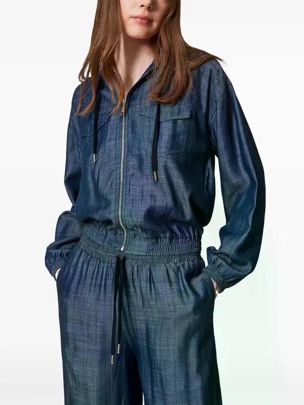 TWINSET Hooded Denim Jacket