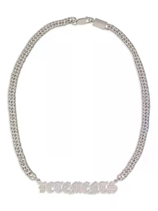 Vetements Gothic Logo Necklace - Silver