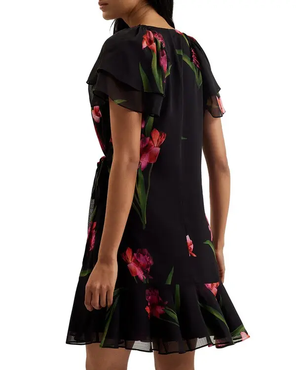 Ted Baker London Angel Sleeve Wrap Mini Dress - Black
