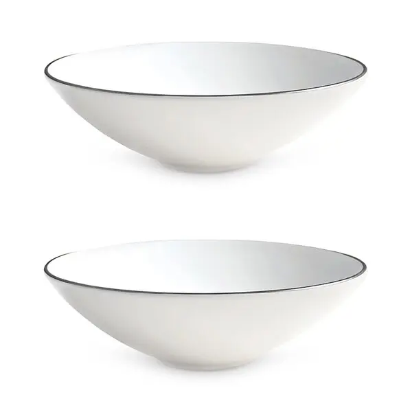 Twig New York Alex Platinum 8 Soup Pasta Bowl, Set Of 2 - Silver