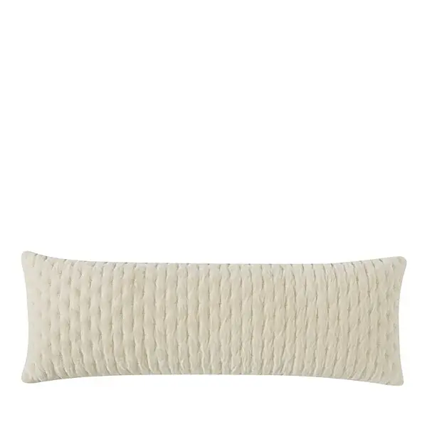 Dkny Pure Velvet Quilt Decorative Bolster Pillow, 12 X 36 - Birch