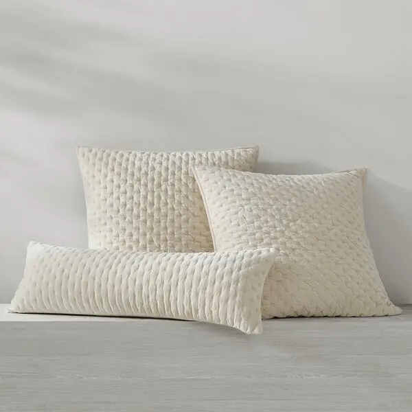 Dkny Pure Velvet Quilt Decorative Bolster Pillow, 12 X 36