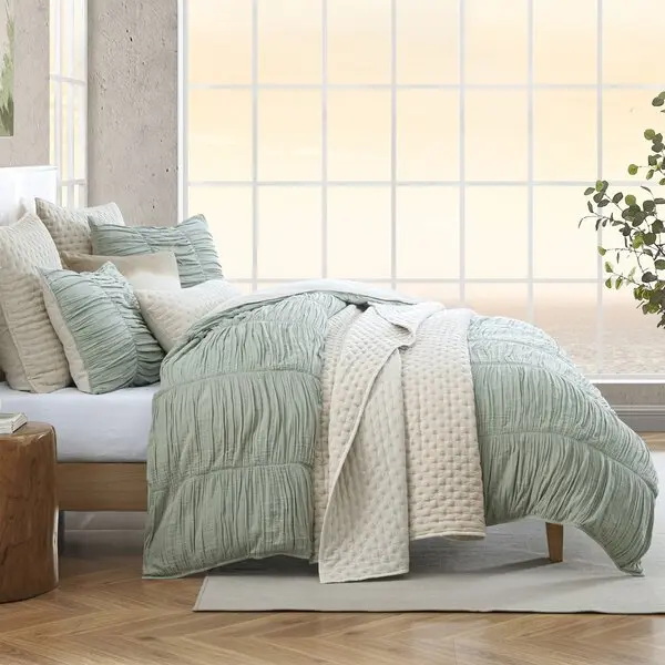 Dkny Pure Ruched Gauze Comforter Set, Full/queen