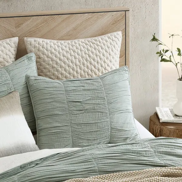 Dkny Pure Ruched Gauze Comforter Set, Full/queen