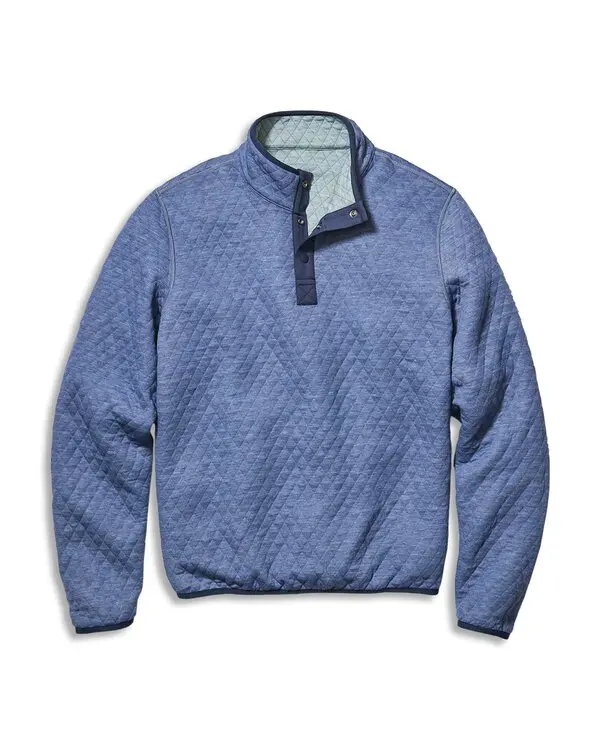 Marine Layer Corbet Reversible Quilted Pullover - Slate/faded Navy