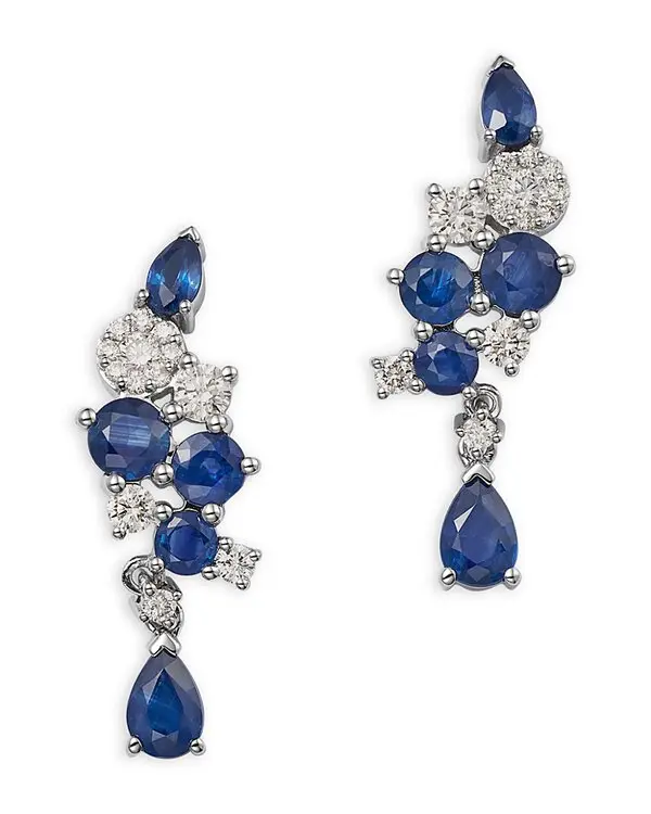 Bloomingdale'S Sapphire And Diamond Drop Earrings - Blue/white Gold