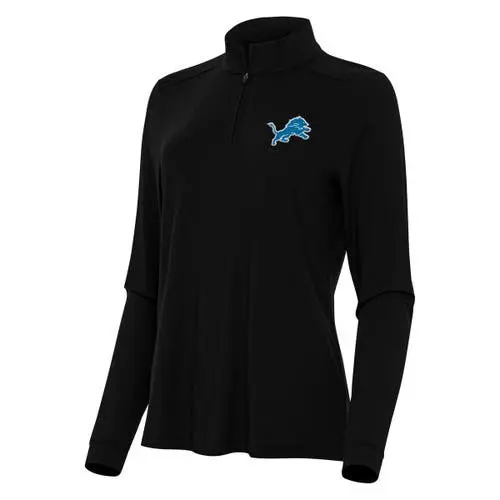 ANTIGUA Detroit Lions Quarter-zip Sweatshirt - Black