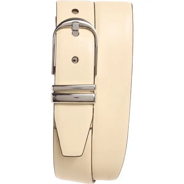 Nordstrom Leather Belt - Ivory- Silver