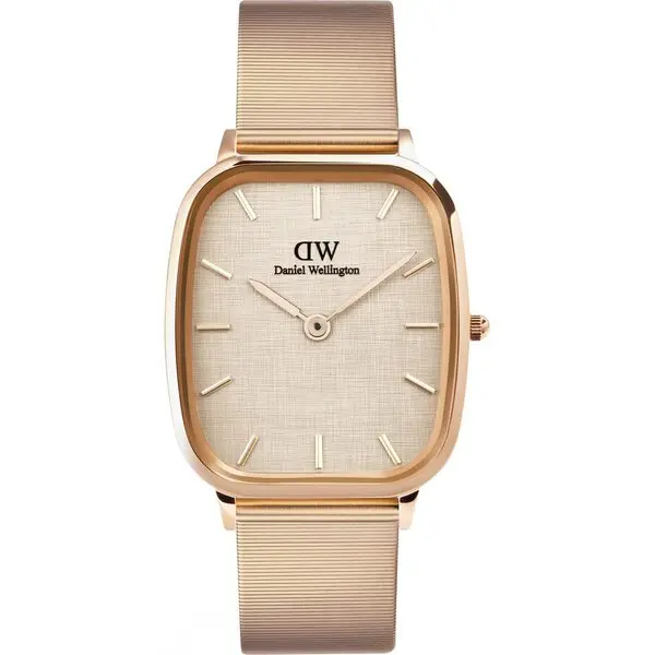 DANIEL WELLINGTON Marlon Linen Bracelet Watch - Rose Gold