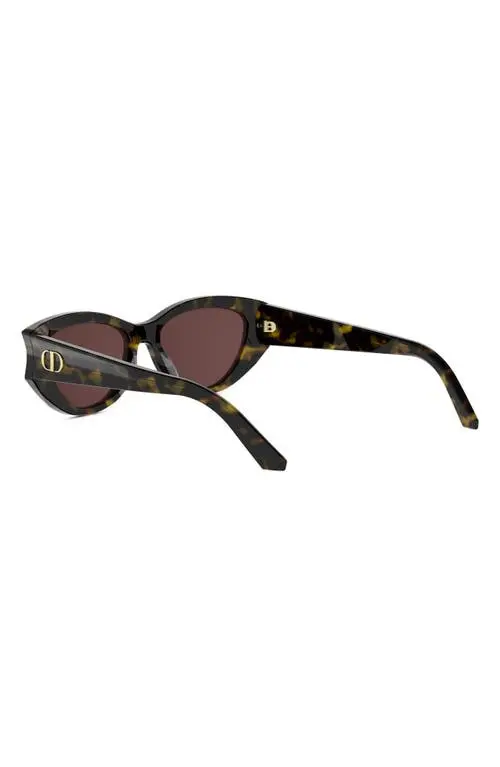 Dior Glow B1i 53mm Cat Eye Sunglasses - Dark Havana/brown