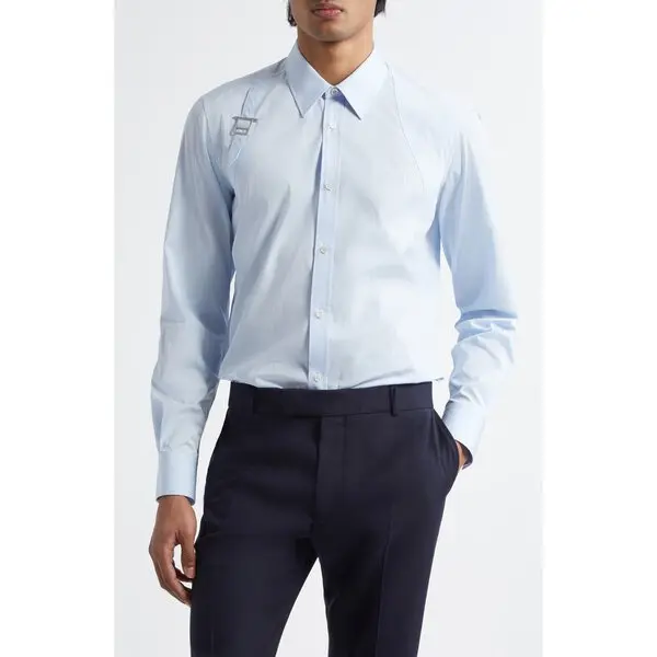 Alexander McQueen T-bar Harness Poplin Button-up Shirt